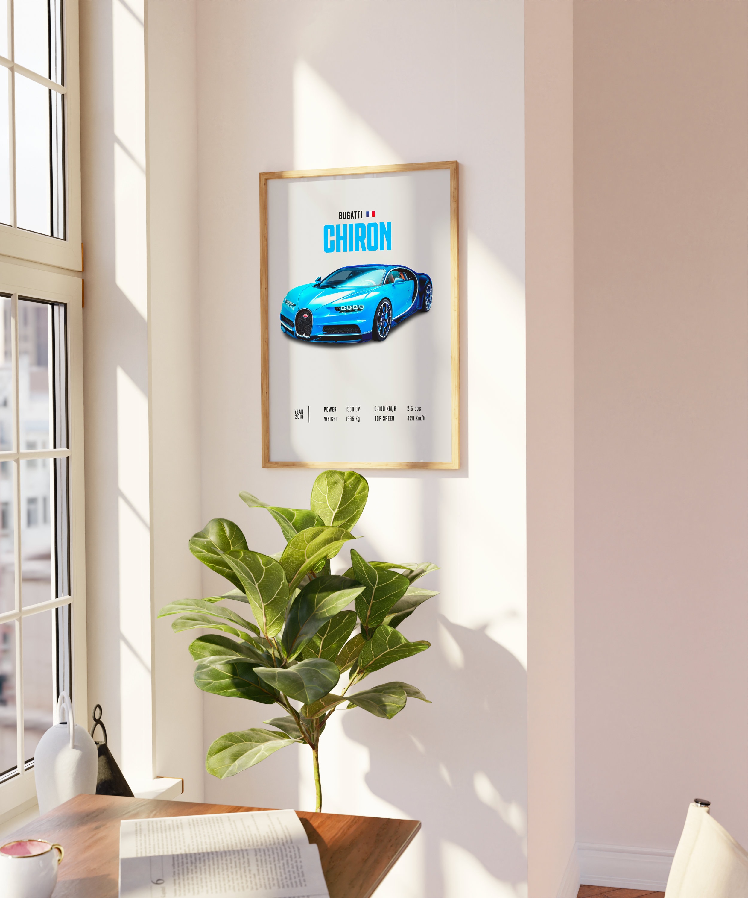 Car Poster Bugatti Chiron, Car Poster Print, Classic Car Wall Art ...