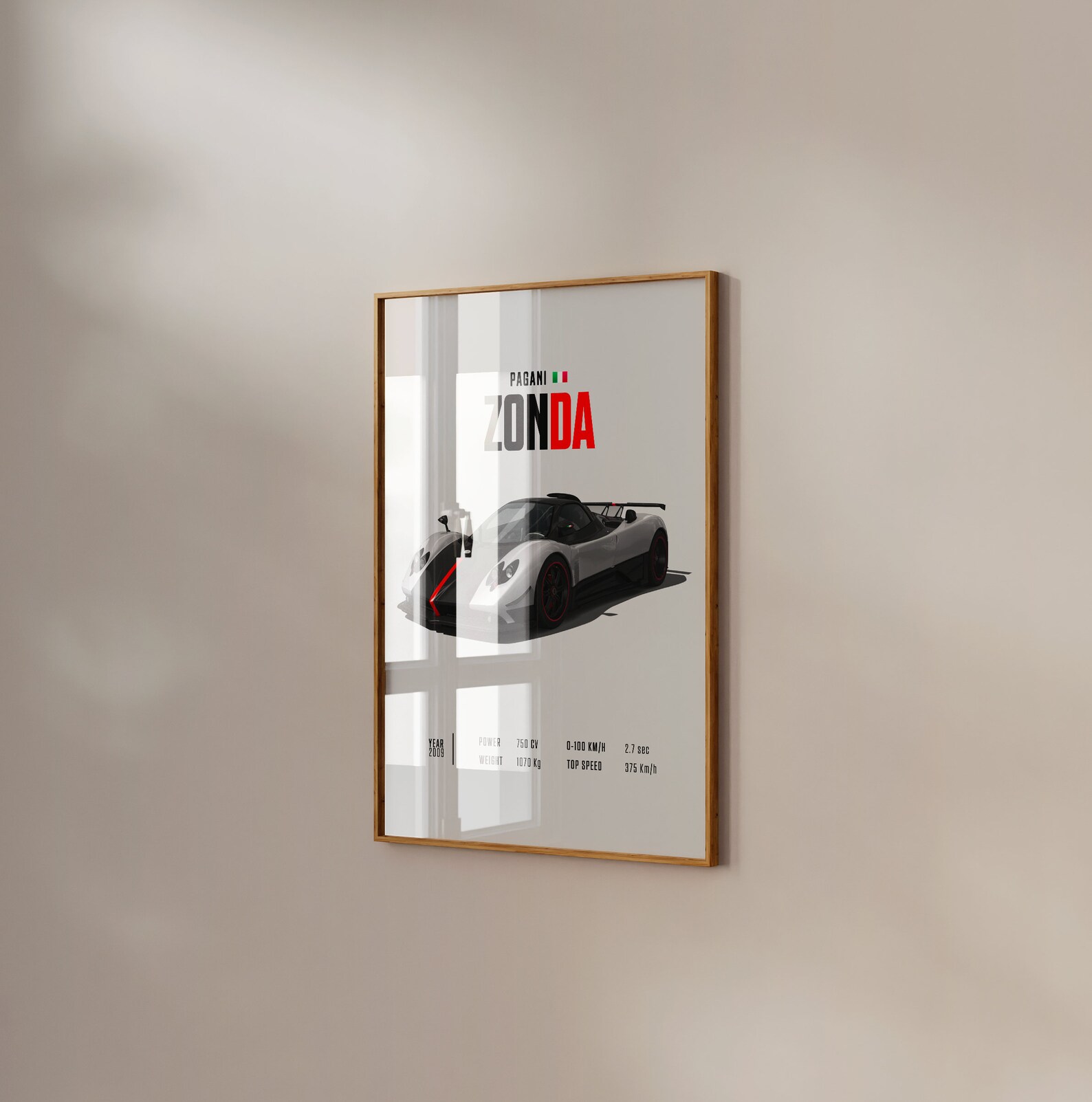 Car Poster Pagani Zonda, Car Poster Print, Classic Car Wall Art ...