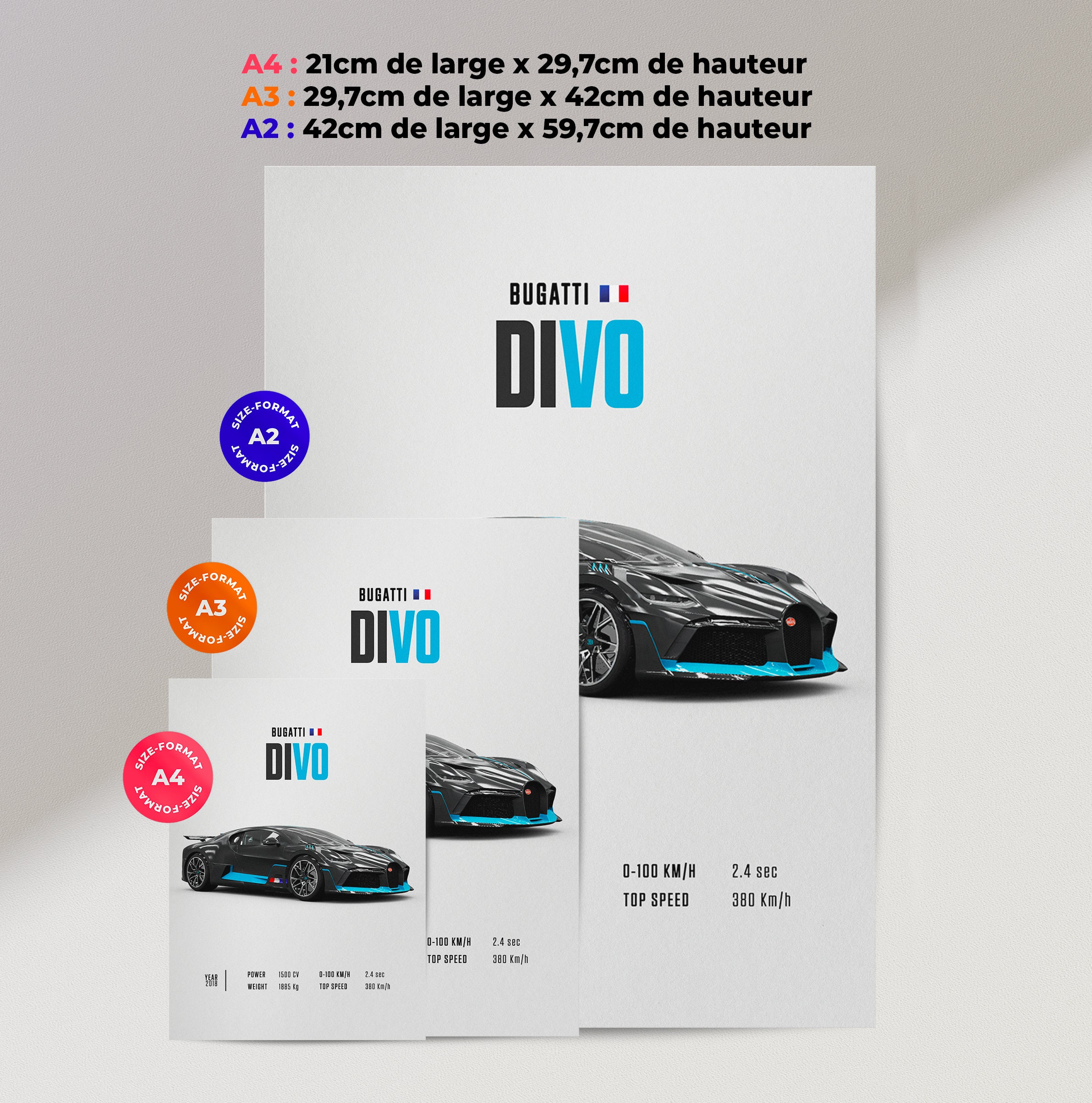 Car Poster Bugatti Divo, Car Poster Print, Classic Car Wall Art ...