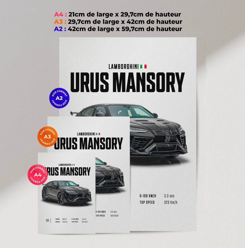 Car Poster Lamborghini Urus Mansory, Car Poster Print, Classic Car Wall ...