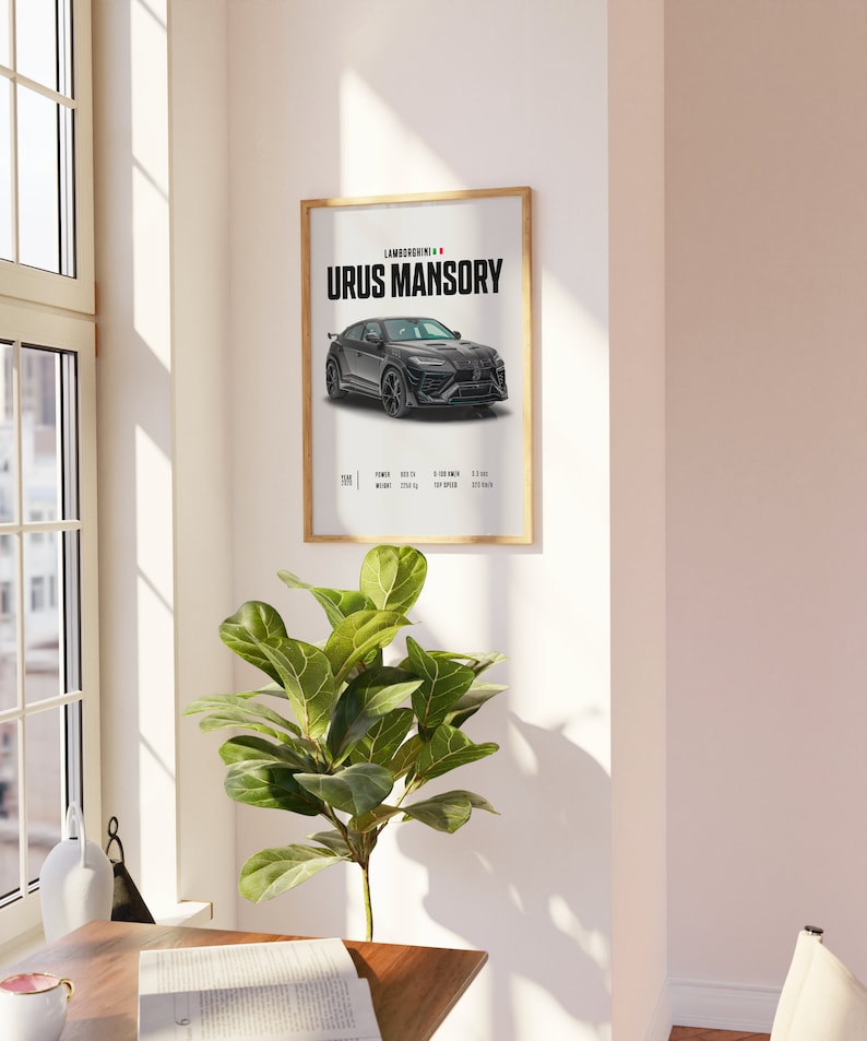 Car Poster Lamborghini Urus Mansory, Car Poster Print, Classic Car Wall ...