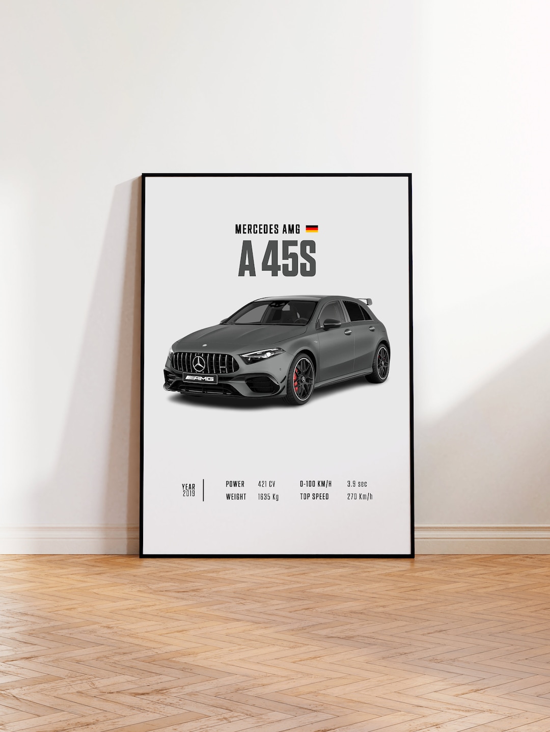 Car Poster Mercedes AMG A45S, Car Poster Print, Classic Car Wall Art ...
