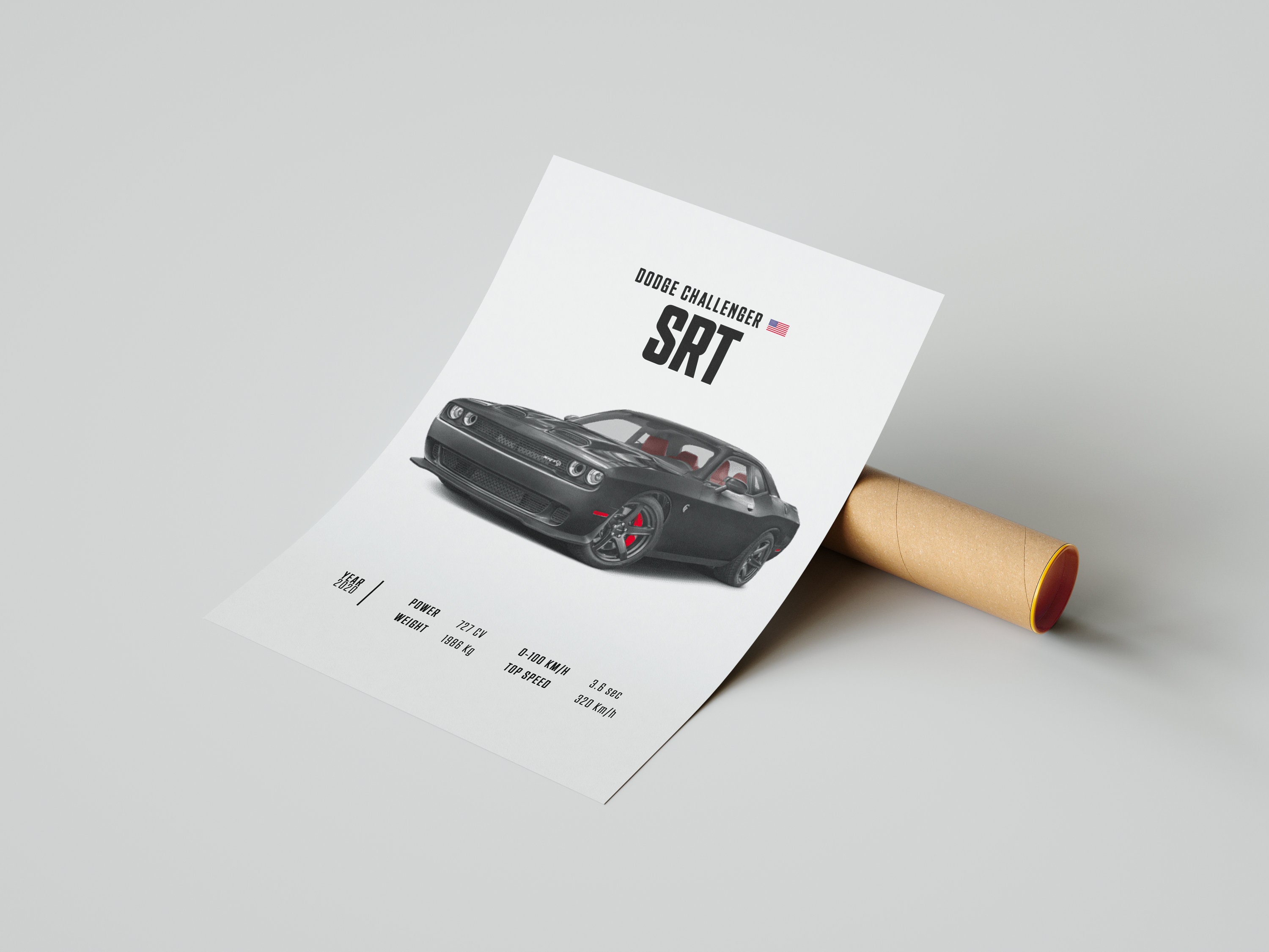 Car Poster Dodge Challenger SRT Car Poster Print Classic Car - Etsy