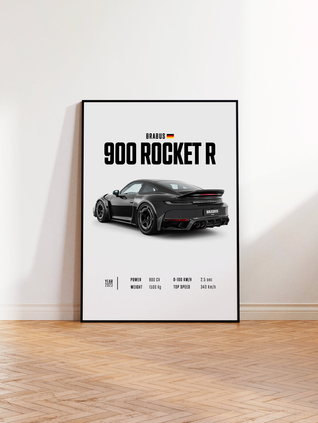 Car Poster Brabus 900 Rocket R, Car Poster Print, Classic Car Wall Art ...