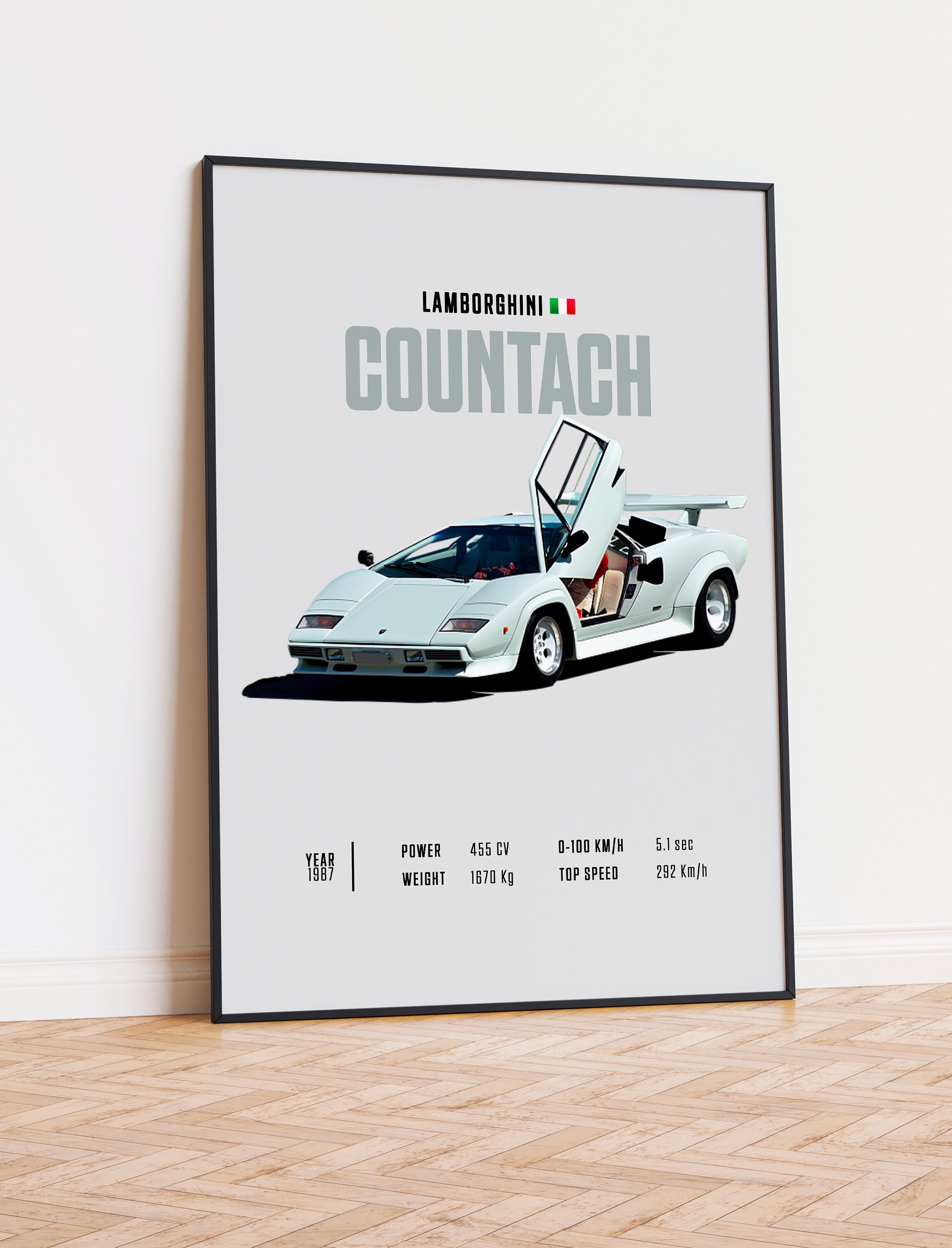 Car Poster Lamborghini Countach, Car Poster Print, Classic Car Wall Art ...