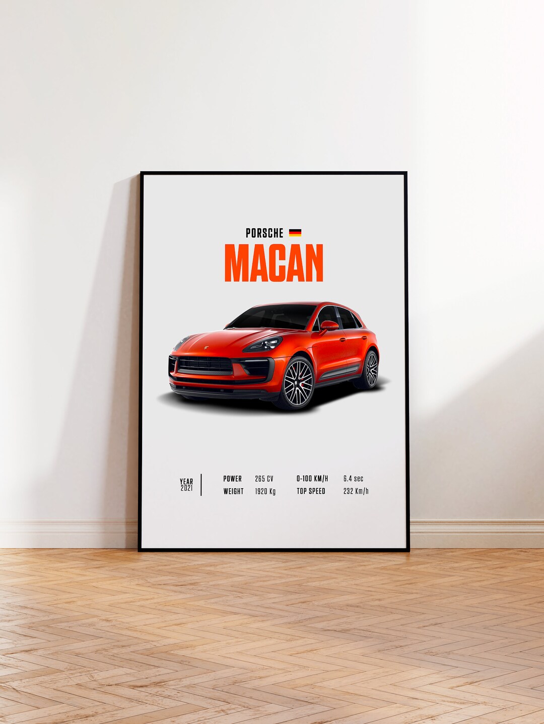 Car Poster Porsche Macan Car Poster Print Classic Car Wall - Etsy