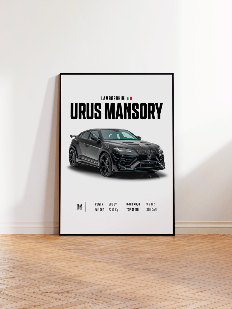 Car Poster Lamborghini Urus Mansory, Car Poster Print, Classic Car Wall ...