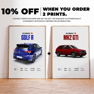 Car Poster Volkswagen Golf R, Car Poster Print, Classic Car Wall Art ...