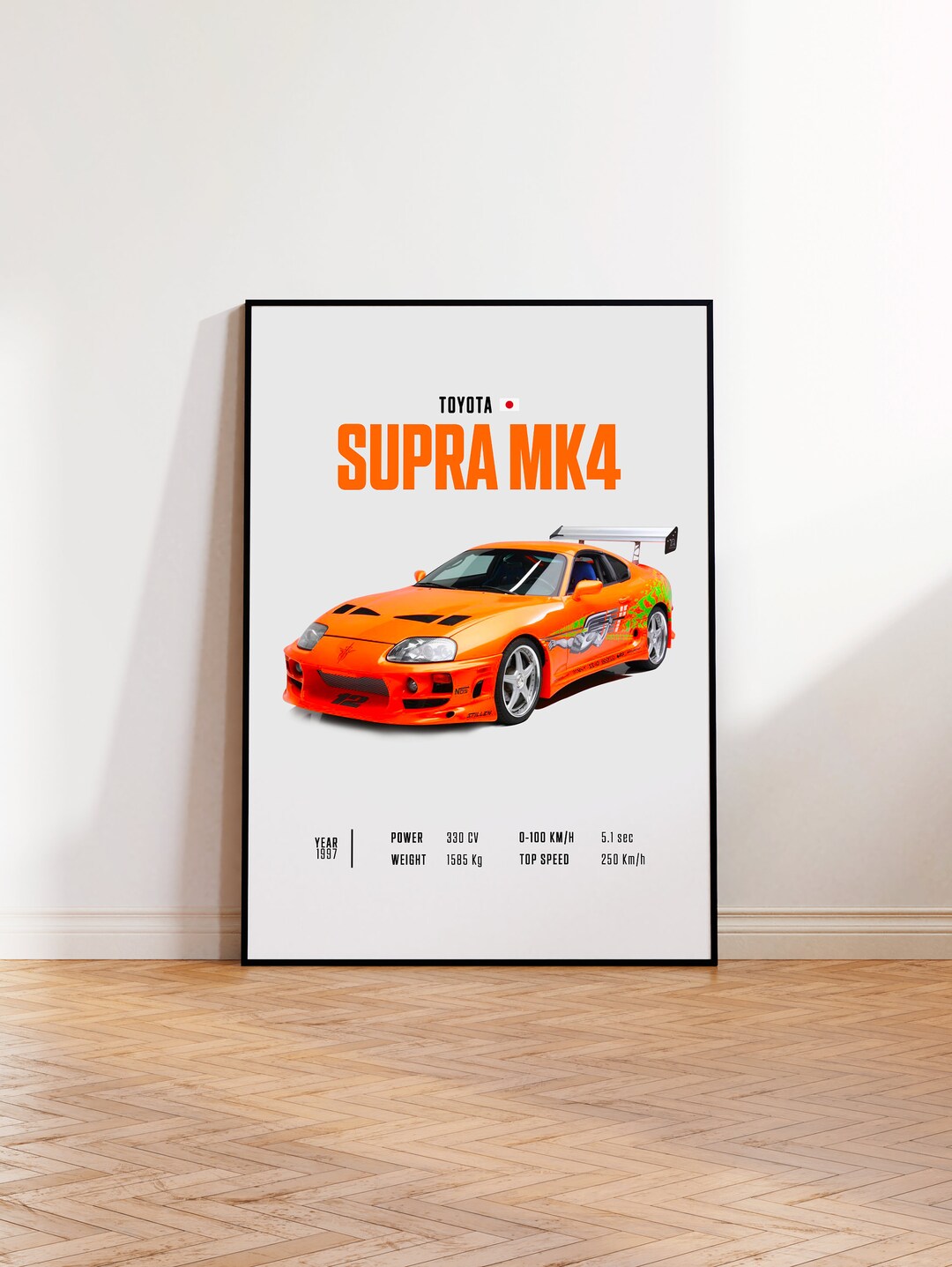 Car Poster Toyota Supra MK4, Car Poster Print, Classic Car Wall Art ...