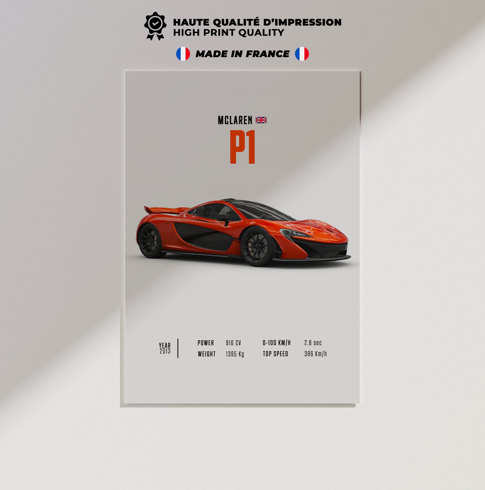 Car Poster Mclaren P1, Car Poster Print, Classic Car Wall Art ...