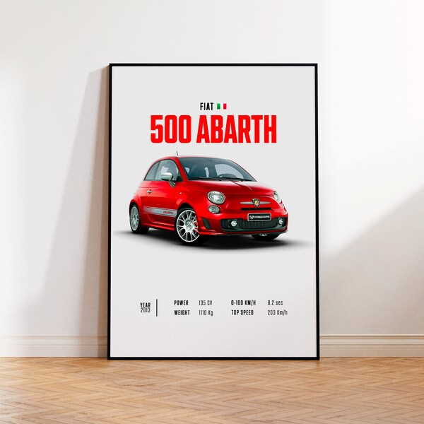 Fiat 500 Abarth Poster - Etsy