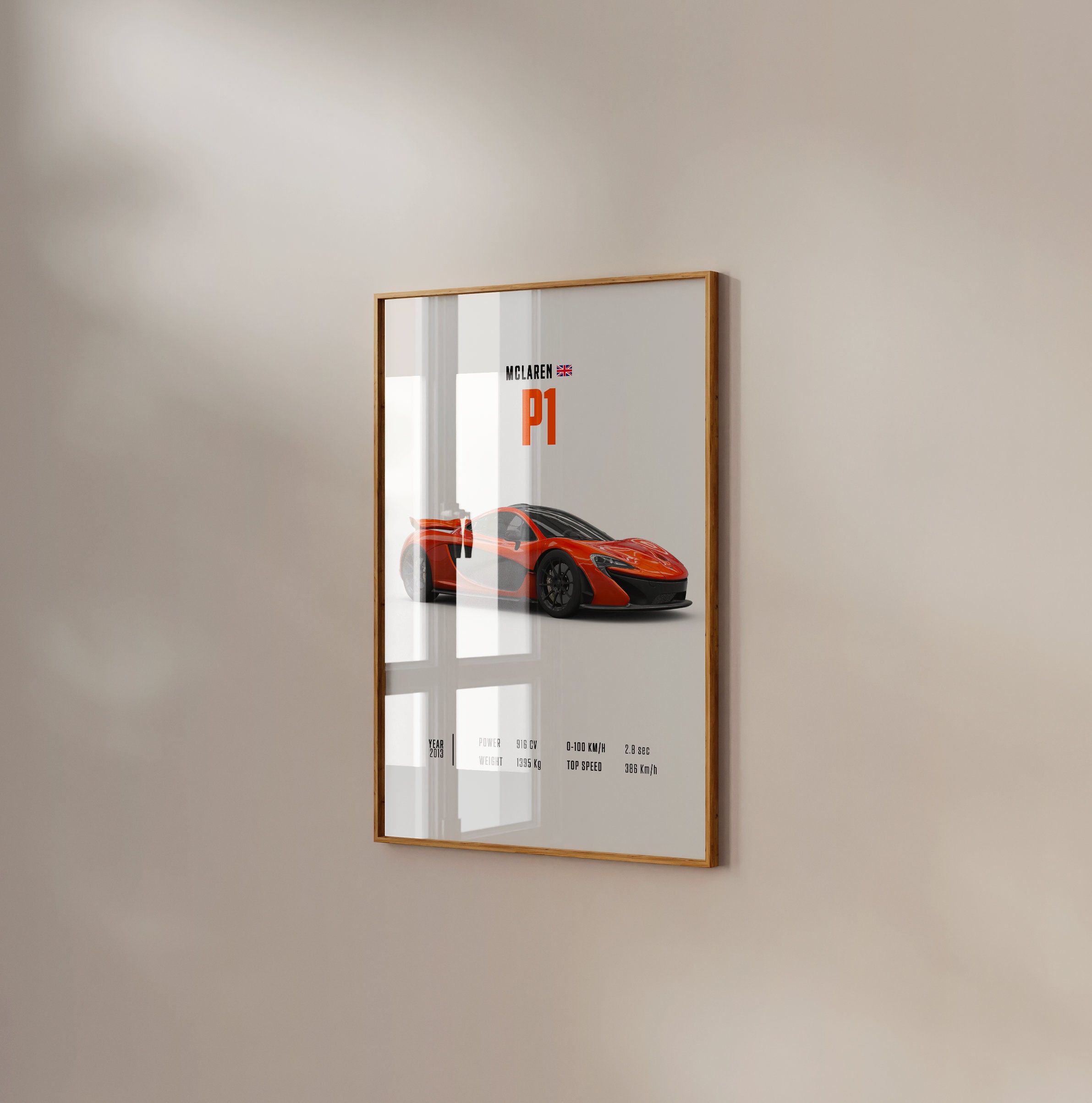 Car Poster Mclaren P1, Car Poster Print, Classic Car Wall Art ...