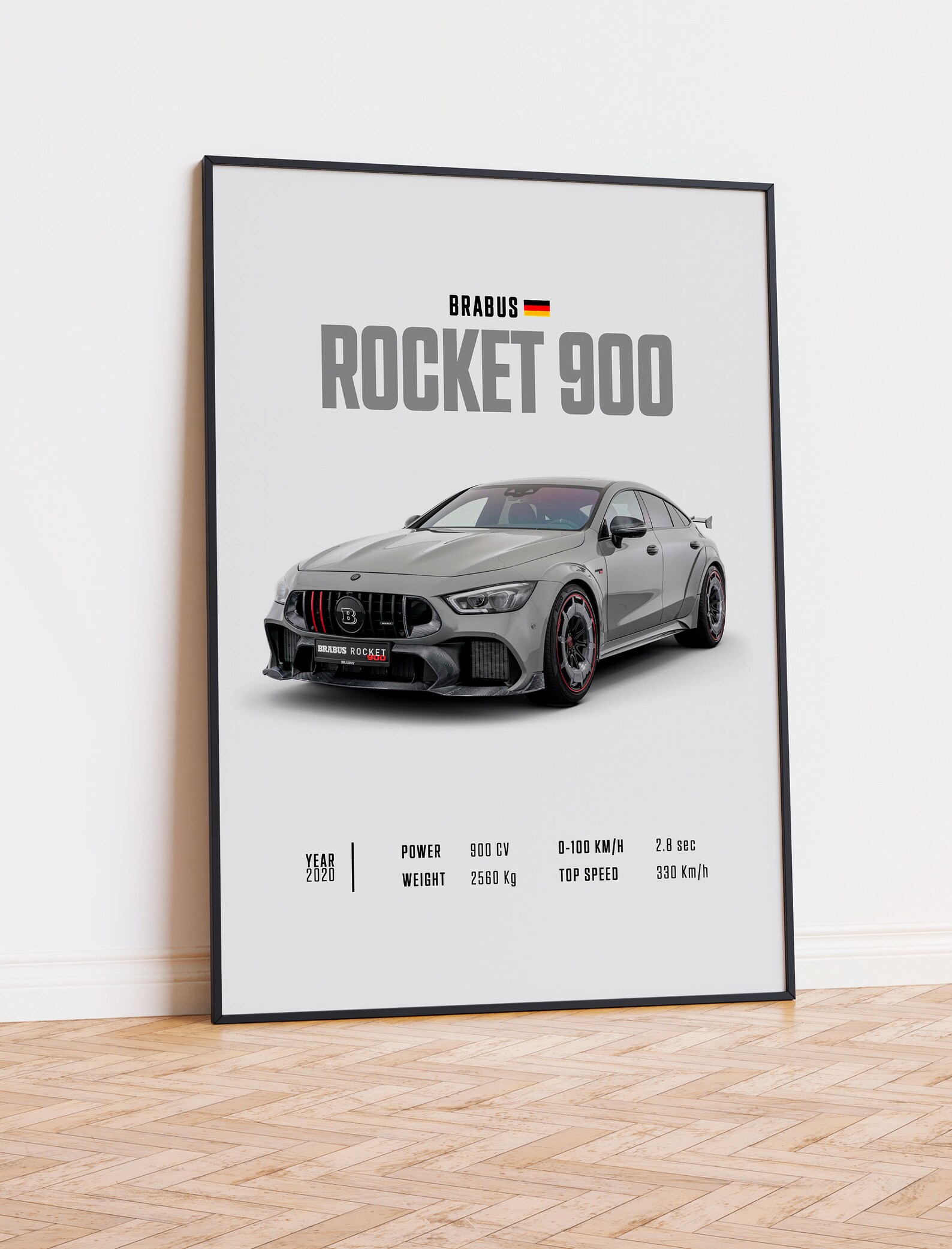 Car Poster Brabus Rocket 900, Car Poster Print, Classic Car Wall Art ...