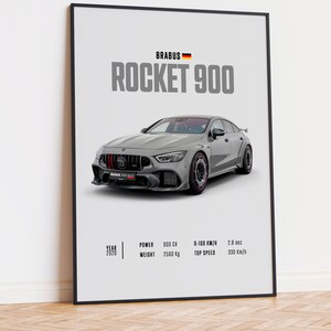 Car Poster Brabus Rocket 900, Car Poster Print, Classic Car Wall Art ...