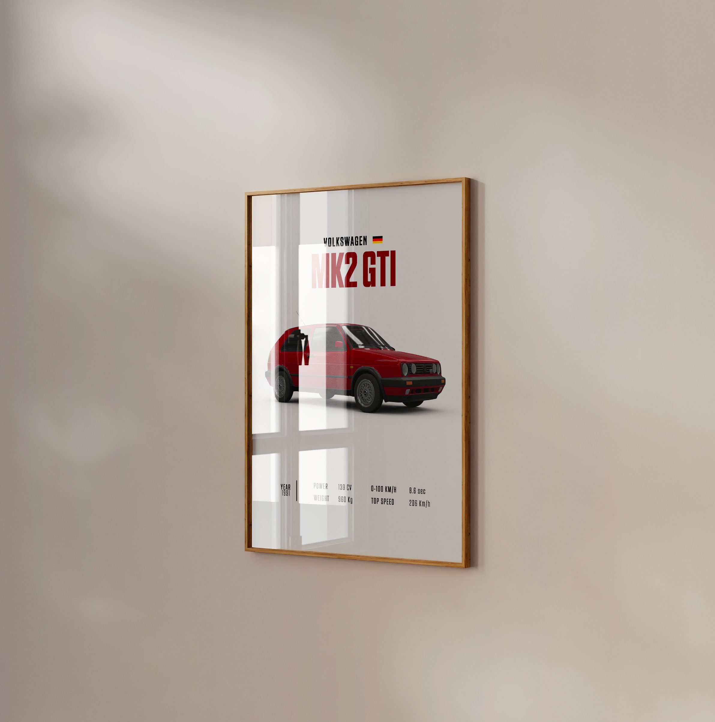 Car Poster Volkswagen MK2 GTI Car Poster Print Classic Car - Etsy