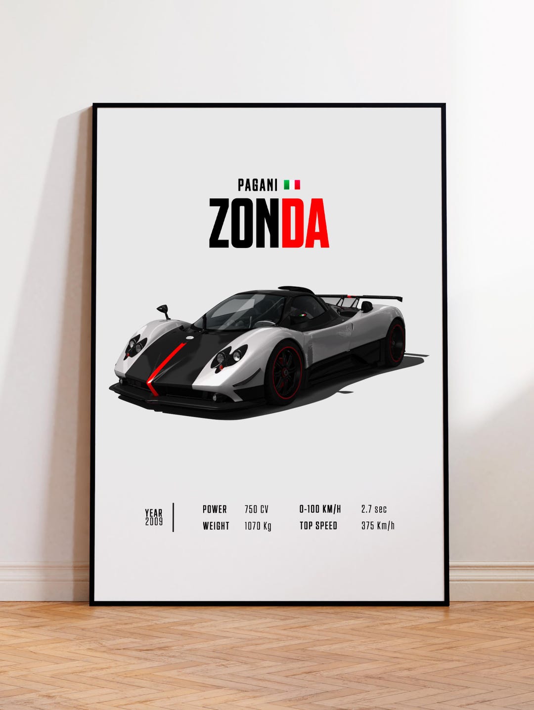 Car Poster Pagani Zonda, Car Poster Print, Classic Car Wall Art ...