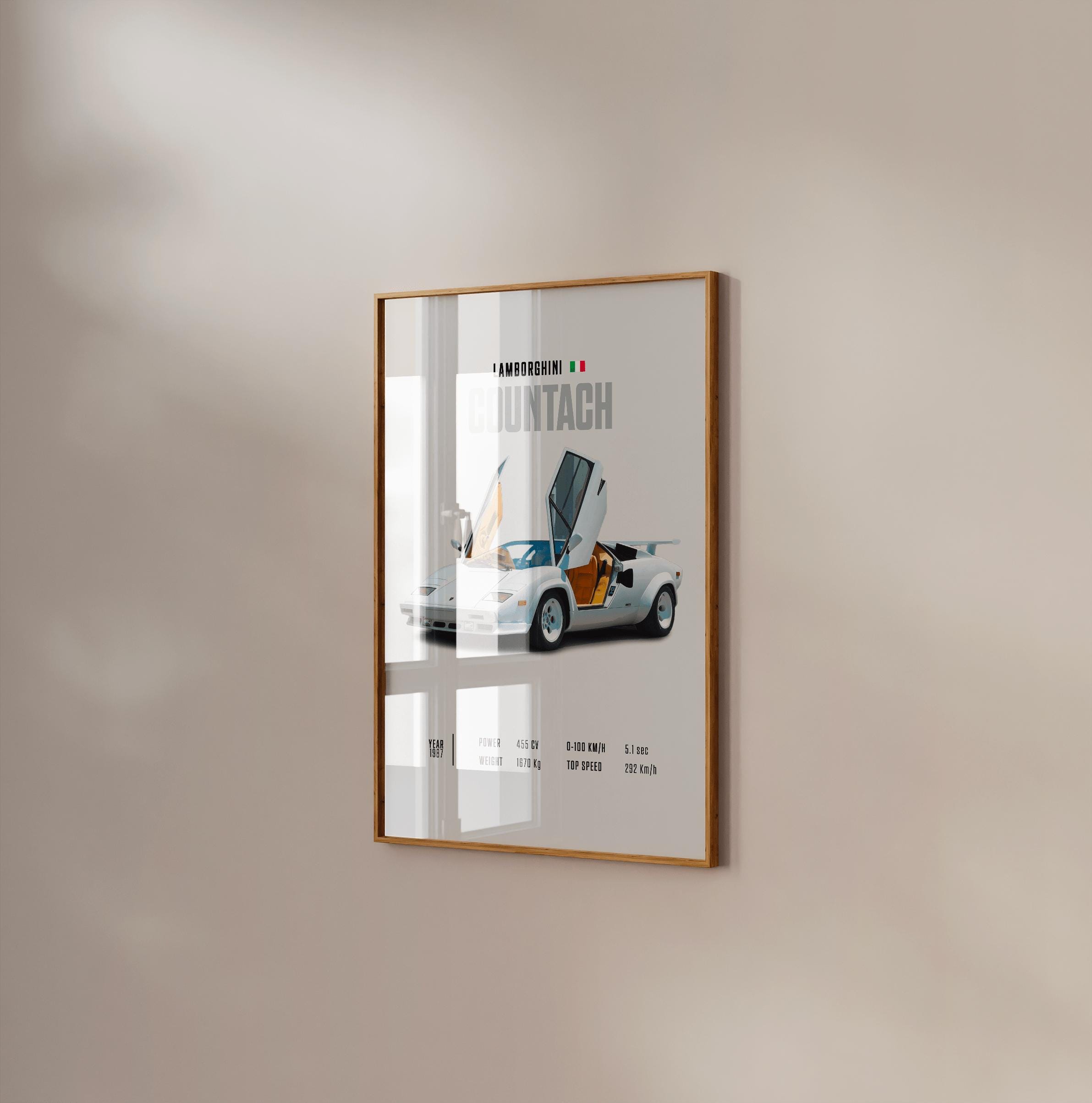 Car Poster Lamborghini Countach, Car Poster Print, Classic Car Wall Art ...