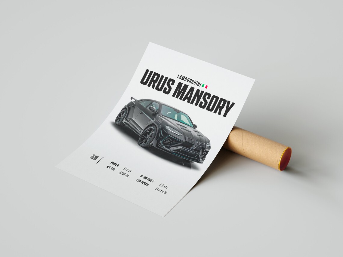 Car Poster Lamborghini Urus Mansory, Car Poster Print, Classic Car Wall ...