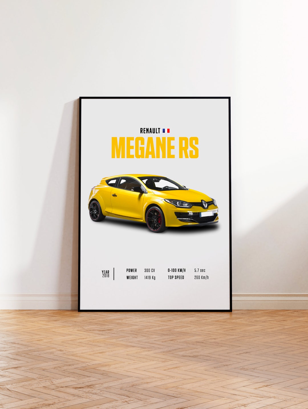 Car Poster Renault Megane RS, Car Poster Print, Classic Car Wall Art ...