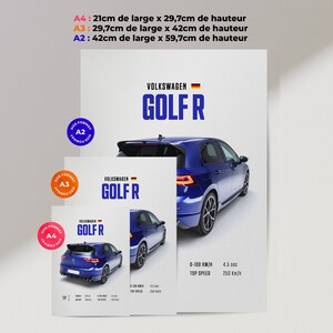 Car Poster Volkswagen Golf R, Car Poster Print, Classic Car Wall Art ...