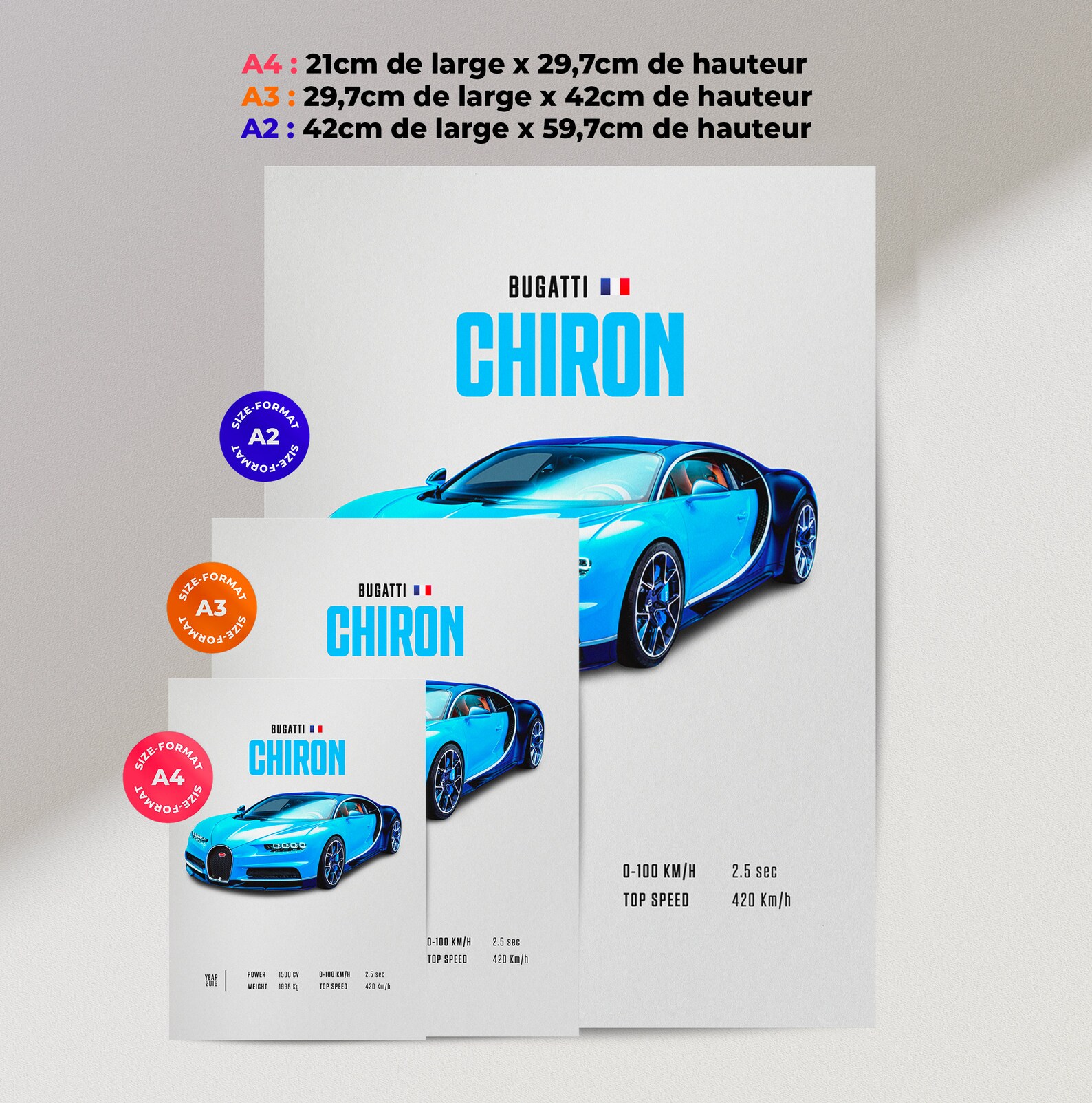 Car Poster Bugatti Chiron, Car Poster Print, Classic Car Wall Art ...