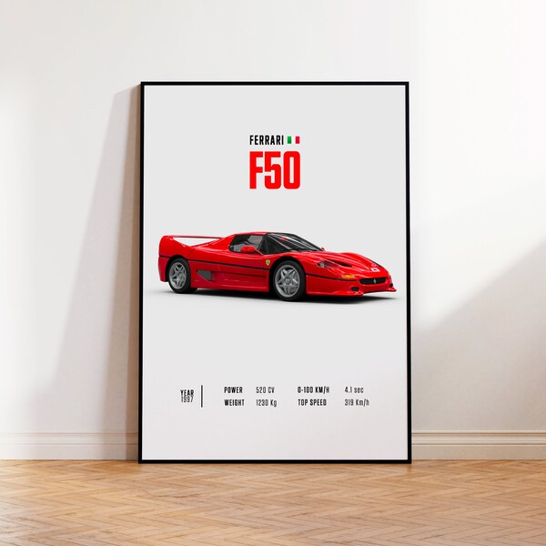 Ferrari F50 Wall Art - Etsy