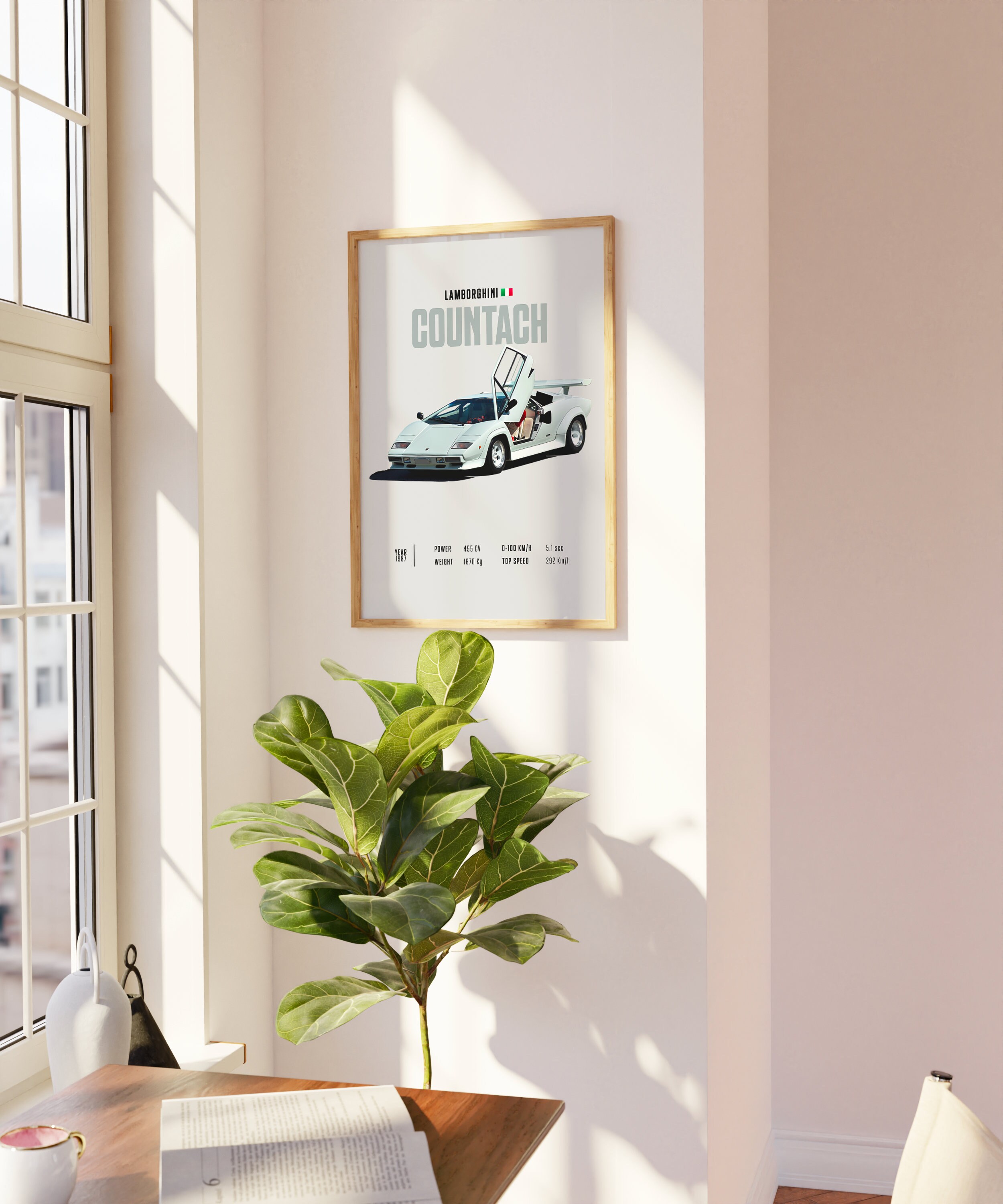 Car Poster Lamborghini Countach, Car Poster Print, Classic Car Wall Art ...