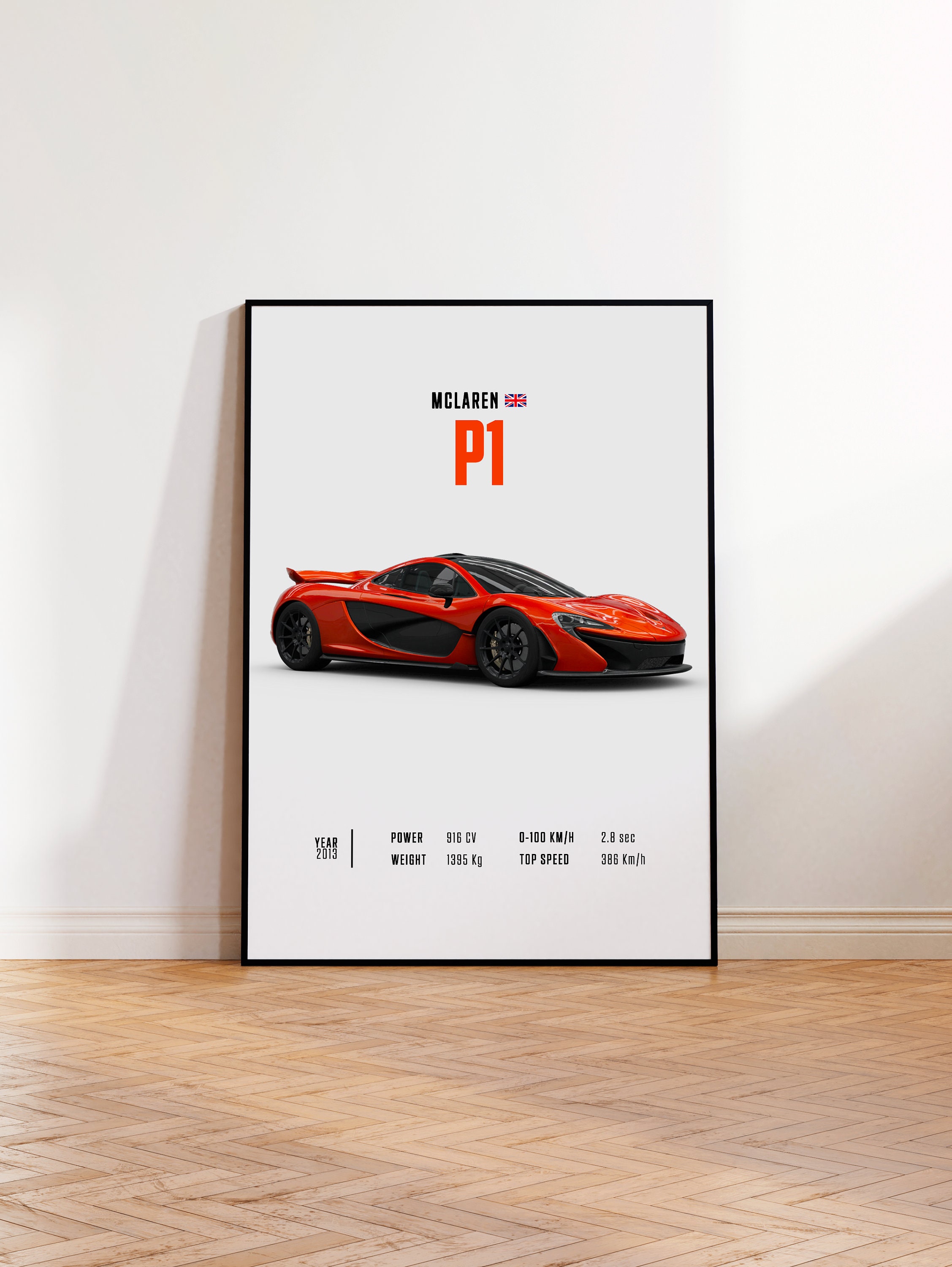 Car Poster Mclaren P1, Car Poster Print, Classic Car Wall Art ...