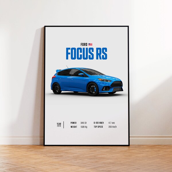 Ford Focus Rs Poster - Etsy UK
