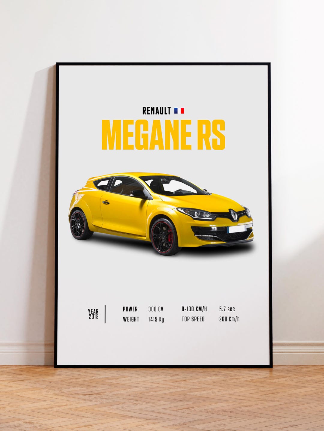 Car Poster Renault Megane RS, Car Poster Print, Classic Car Wall Art ...