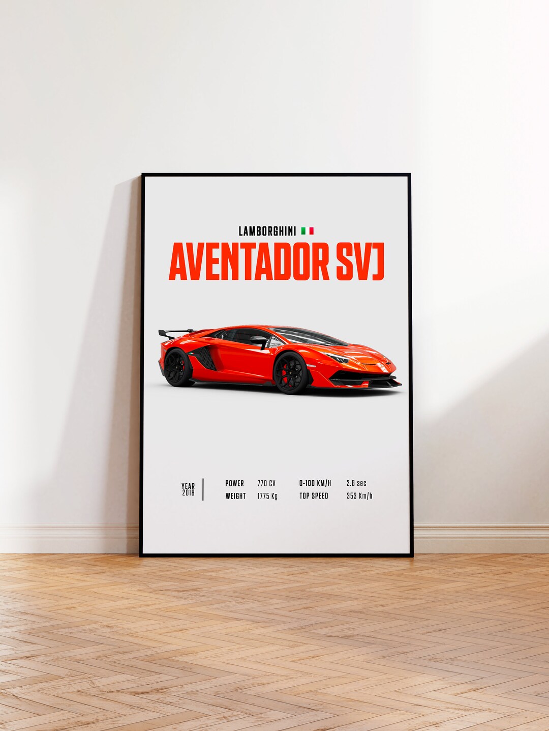Car Poster Lamborghini Aventador SVJ, Car Poster Print, Classic Car ...