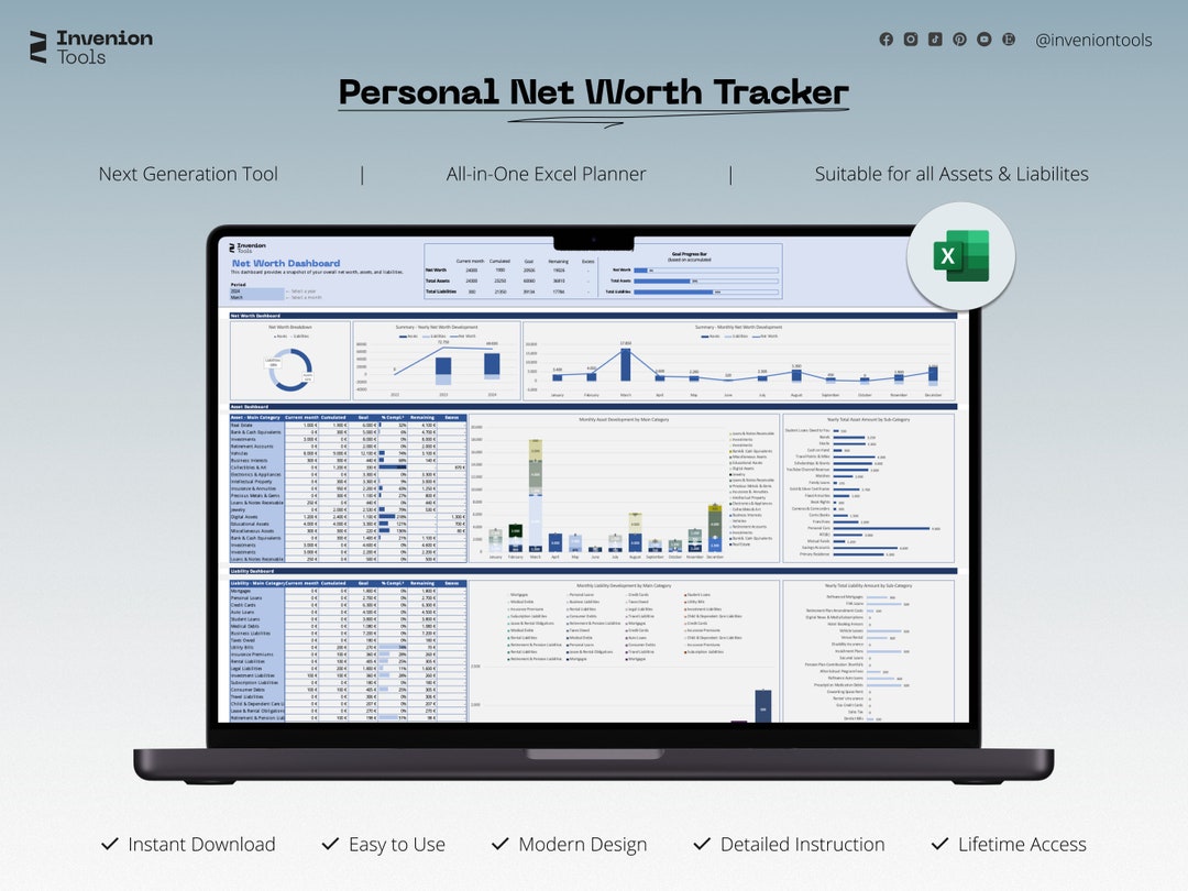 Elite Personal Finance Excel Tracker: Insightful Net Worth & Wealth ...