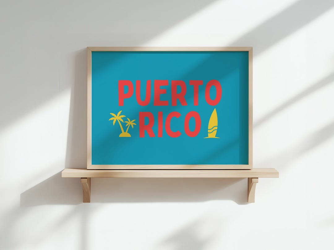 Puerto Rico Print, Location Wall Art, Vibrant Wall Art, Puerto Rican ...