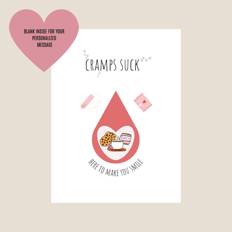 Get Well Soon Card, Printable, Period Card, Women Gifts, Feminist Gifts ...