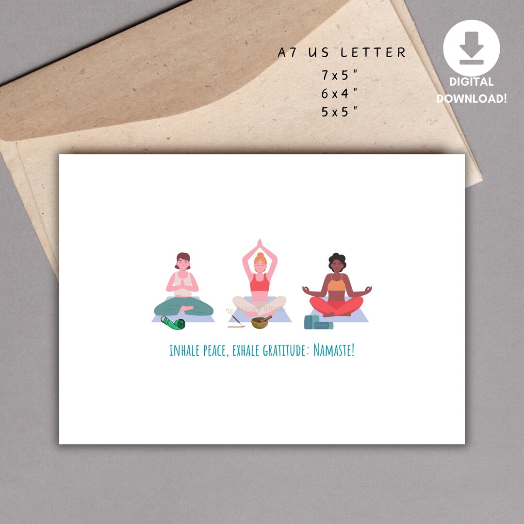 Gratitude, Yoga Card, Printable Art, Mindfulness, Instant Download ...