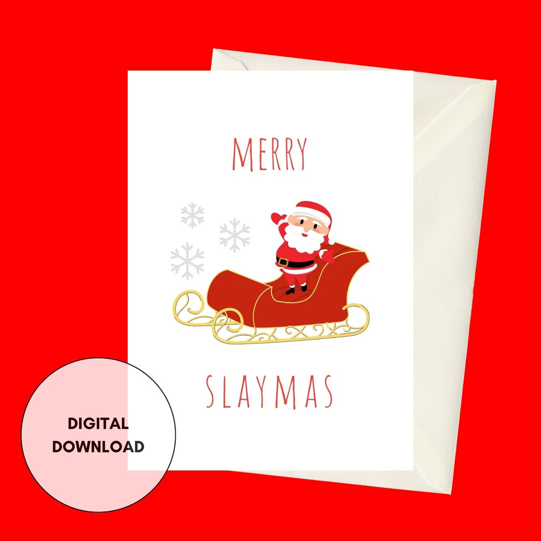 Christmas Card, Printable, Santa, Holiday Card, Gift for Friend ...