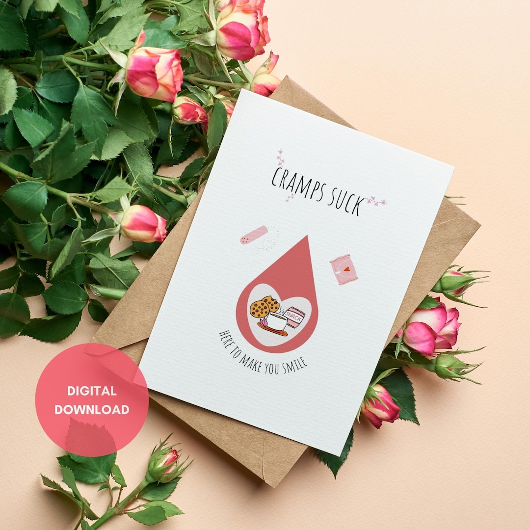 Get Well Soon Card, Printable, Period Card, Women Gifts, Feminist Gifts ...