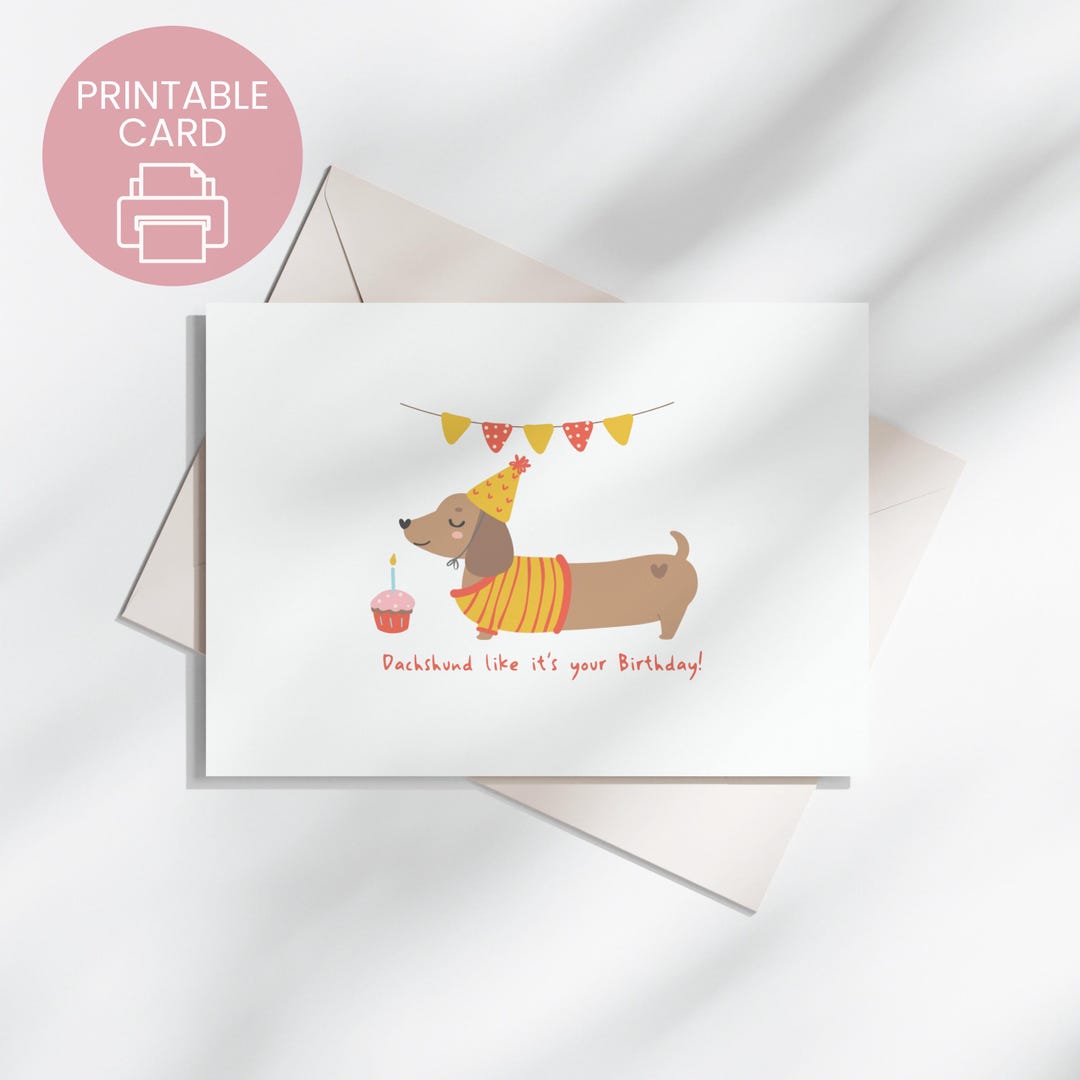 Dachshund Birthday Card, Weiner Dog Gift, Dachshund Lover, Funny ...