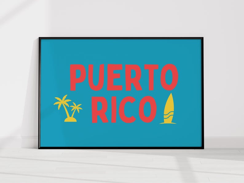 Puerto Rico Print, Location Wall Art, Vibrant Wall Art, Puerto Rican ...