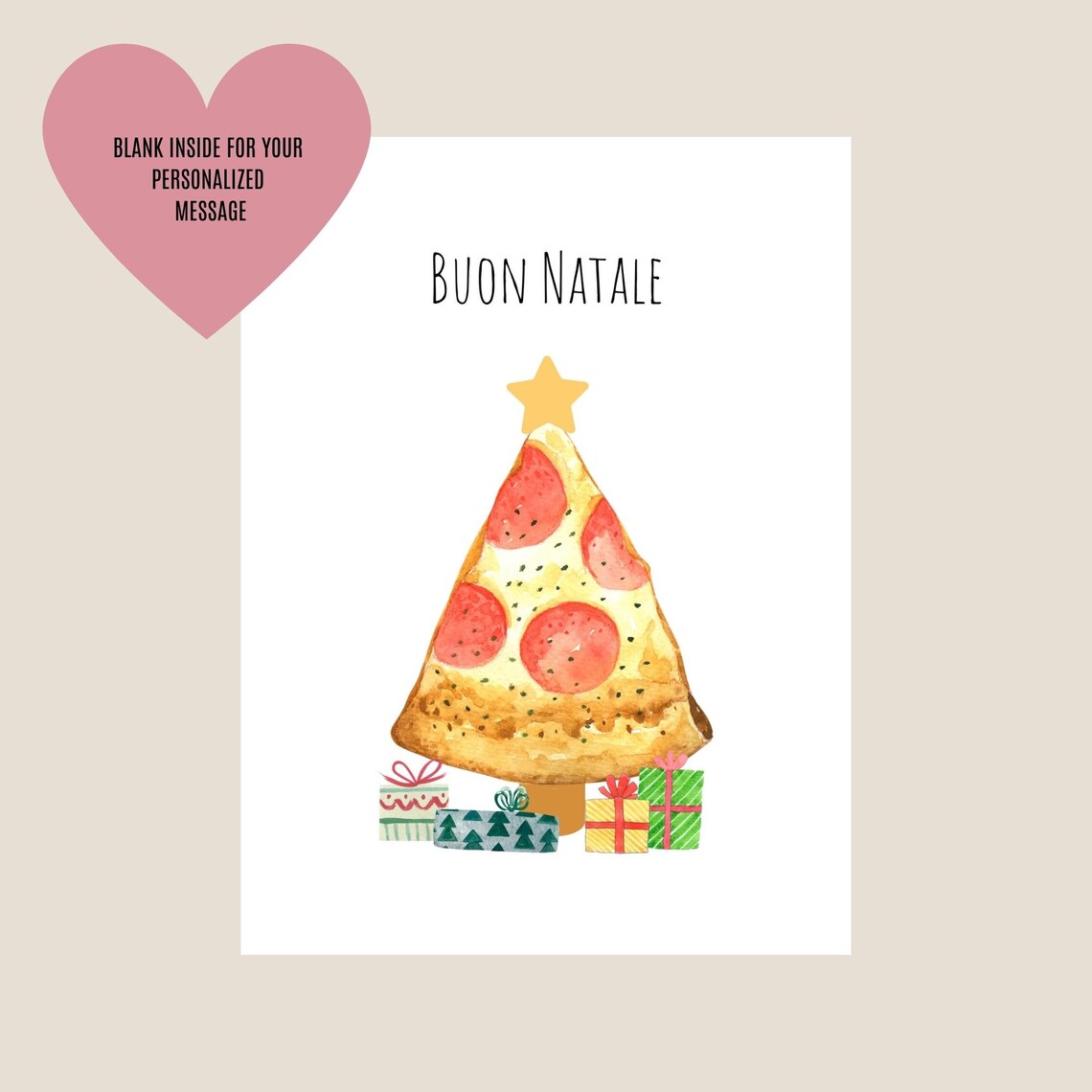 Christmas Greeting Card, Printable Christmas, Italian, Buon Natale ...