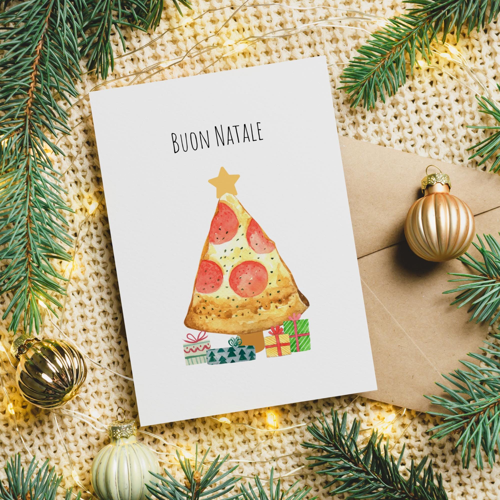 Christmas Greeting Card, Printable Christmas, Italian, Buon Natale ...