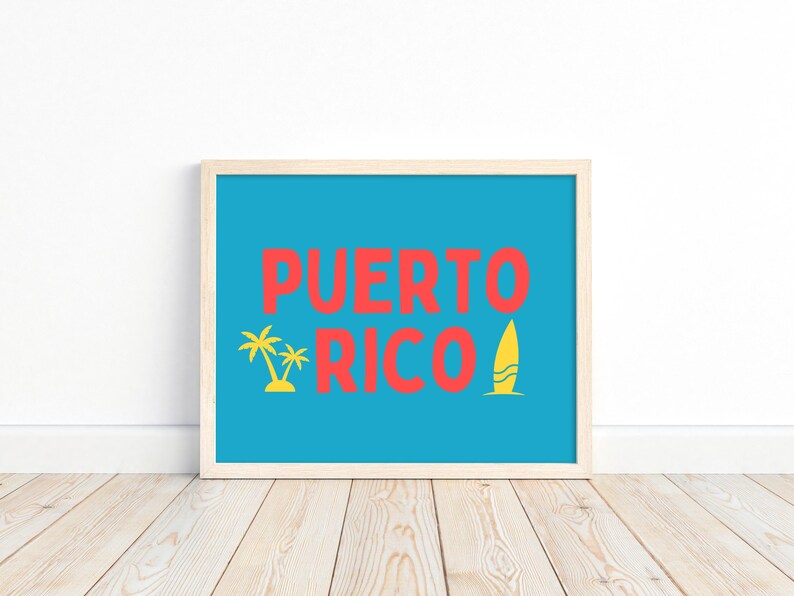 Puerto Rico Print, Location Wall Art, Vibrant Wall Art, Puerto Rican ...