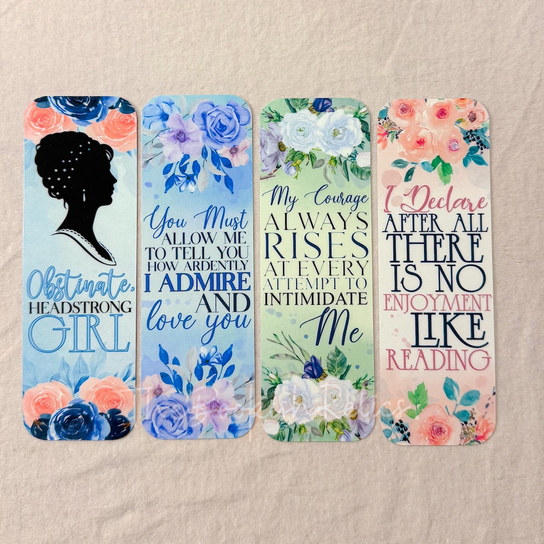 Pride and Prejudice Bookmarks, Jane Austen Bookmark, Reading ...