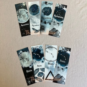 Zodiac Sign Bookmarks, Astrological Sign Bookmark, Book Marks - Etsy