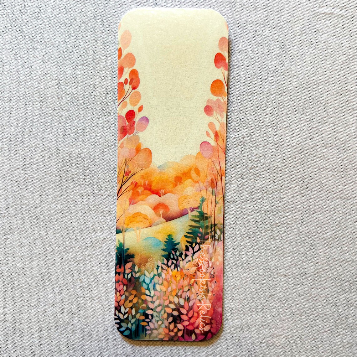 Fall Leaves Bookmark, Watercolor Trees, Autumn Reading - Etsy