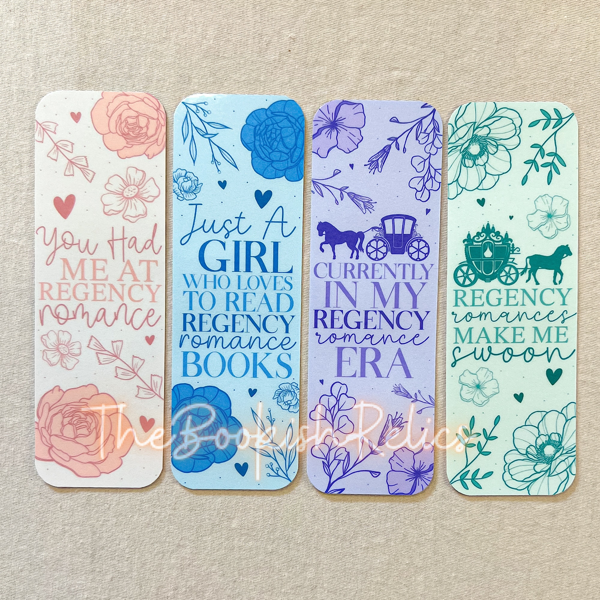 Regency Romance Bookmarks, Floral Laminated Cardstock - Etsy
