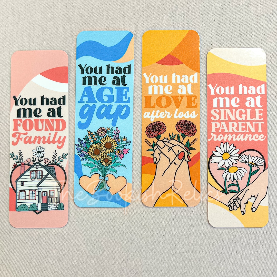 Book Trope Bookmarks, Found Family Bookmark, Age Gap Book Mark, Romance ...