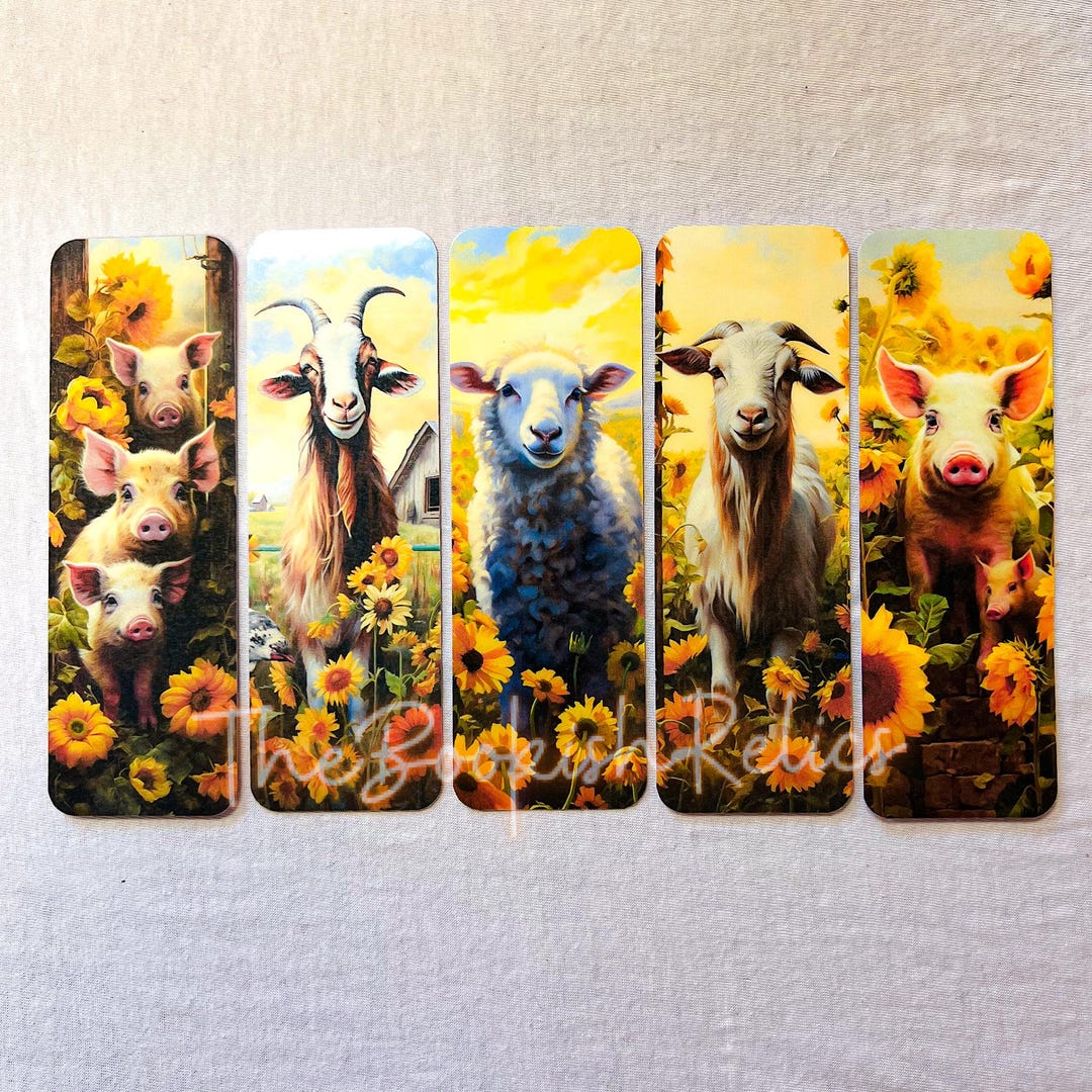 Farm Animal Bookmarks, Pig Bookmarks, Sheet Book Mark, Goats Bookmarks ...
