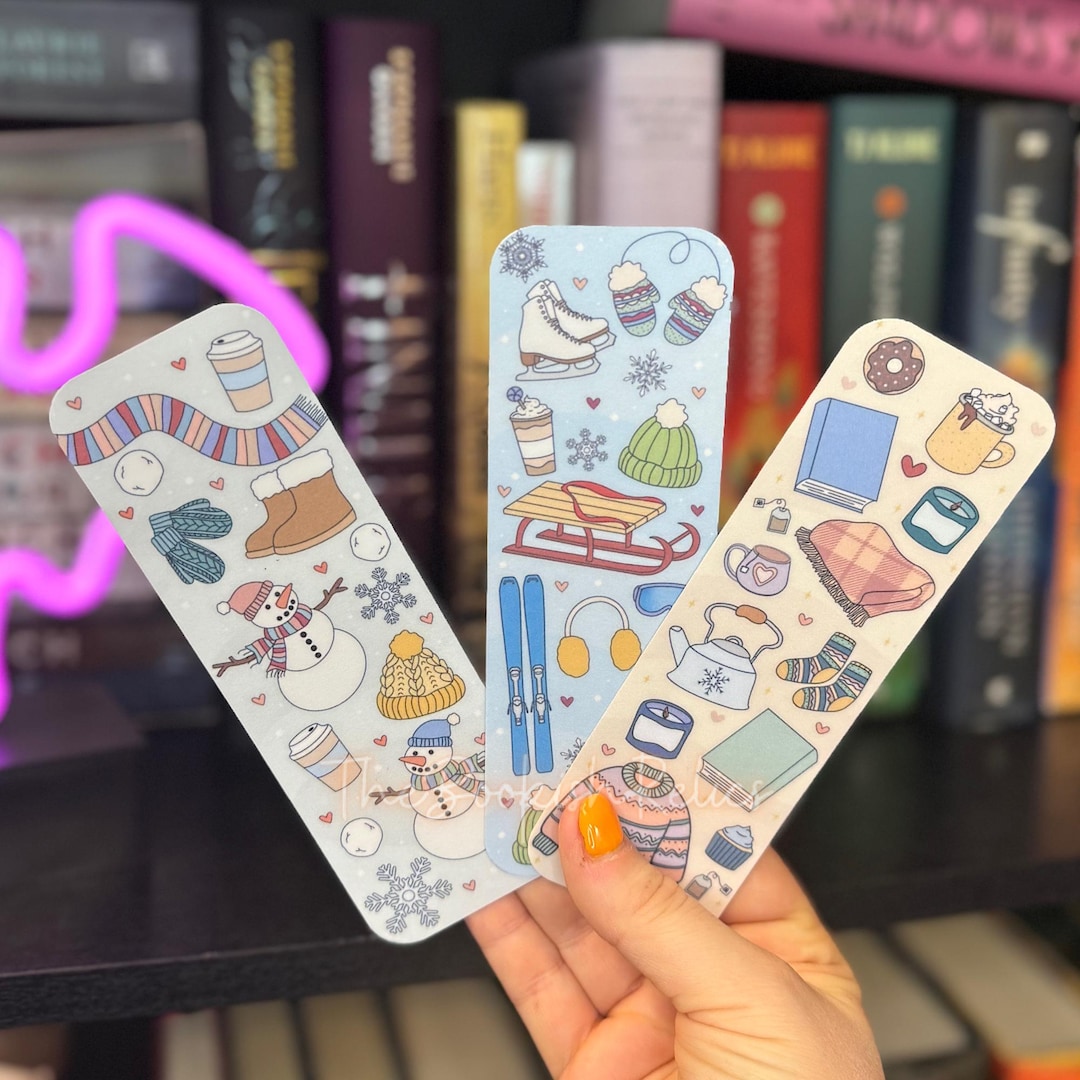 Winter Holiday Bookmarks, Laminated Cardstock, Reading Accessories - Etsy