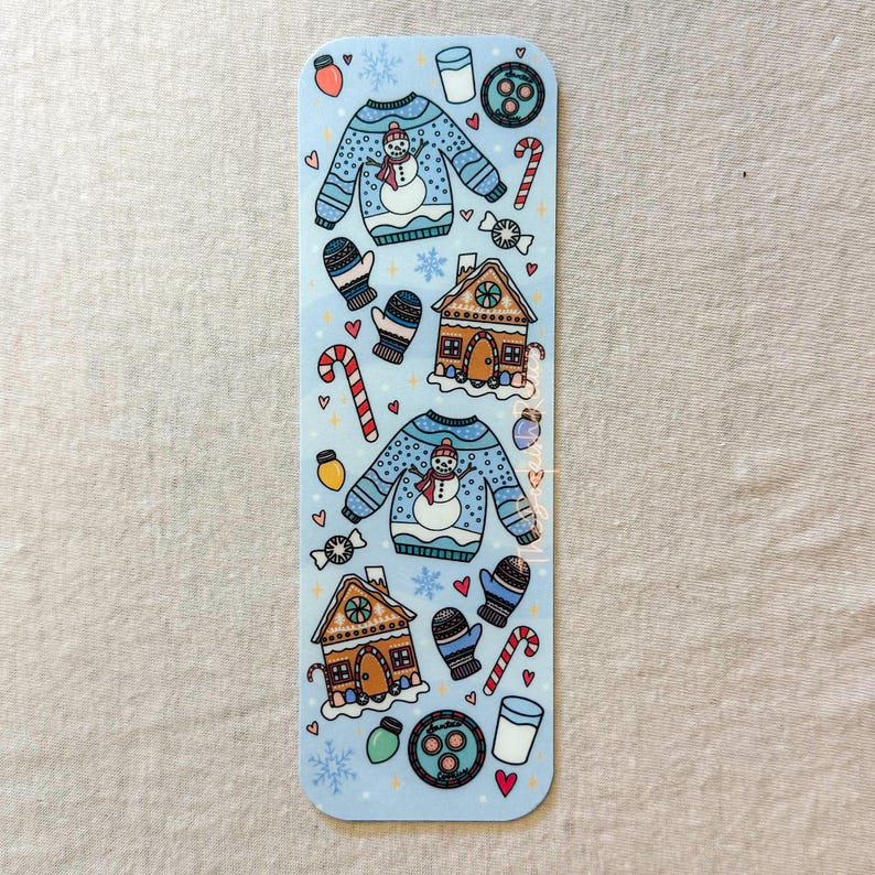 Christmas Cardstock Bookmarks, Holiday Collage, Laminated - Etsy